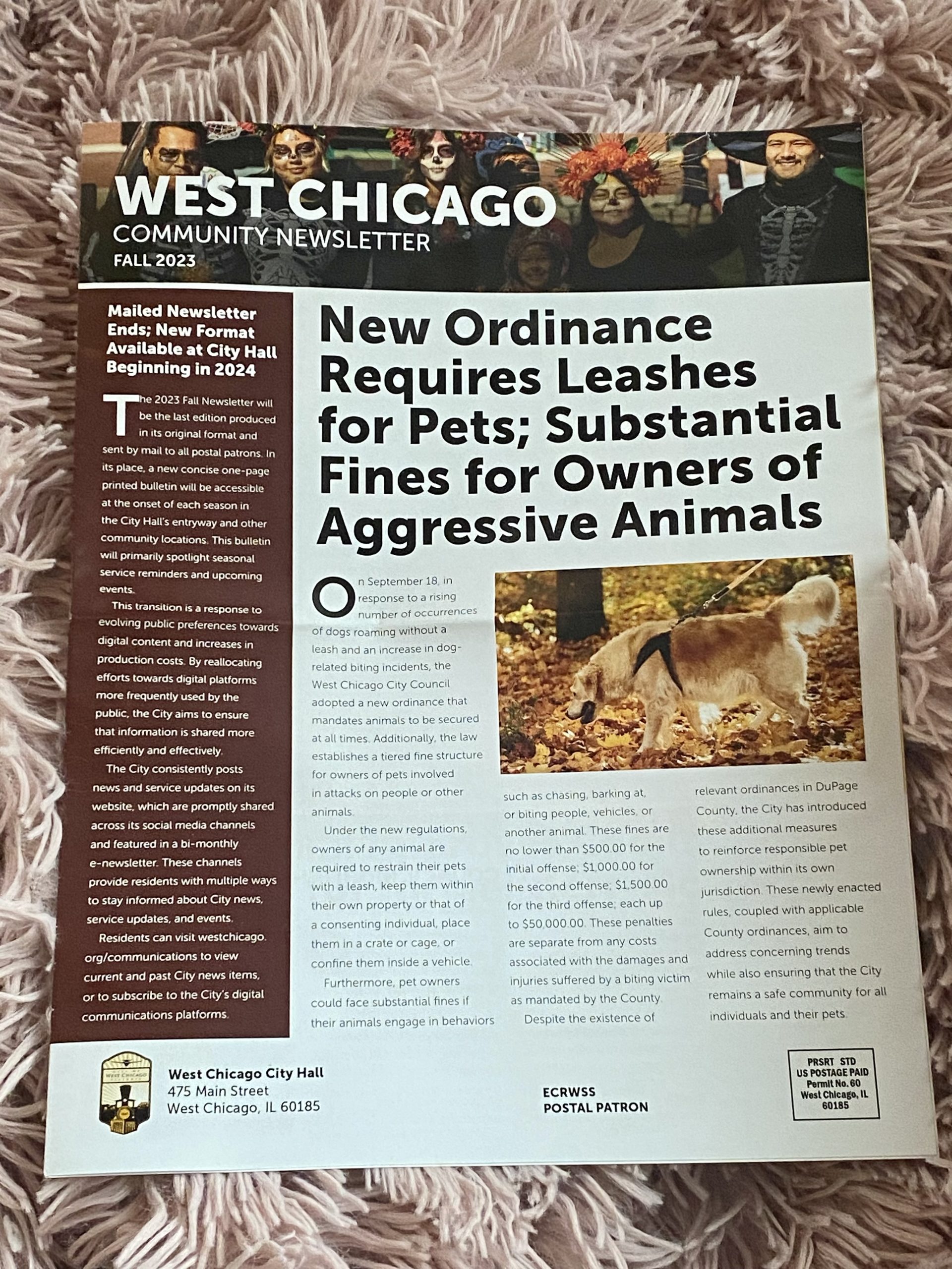 Last Mailed West Chicago Newsletter Sent Out West Chicago News