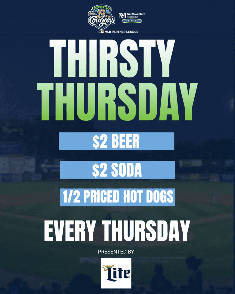 $2 Beers, Soda, and Hot Dogs? Kane County Cougars’ “Thirsty Thursdays ...